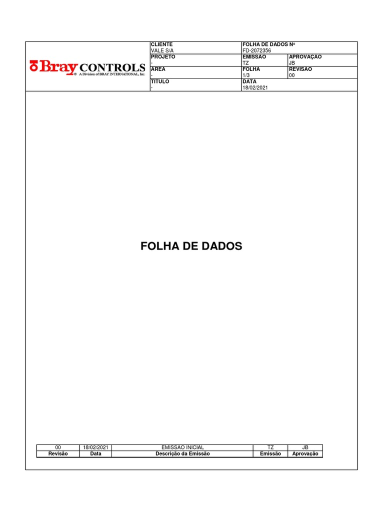 Folha de Dados - Válvula XV | PDF | Eletromagnetismo | Eletricidade