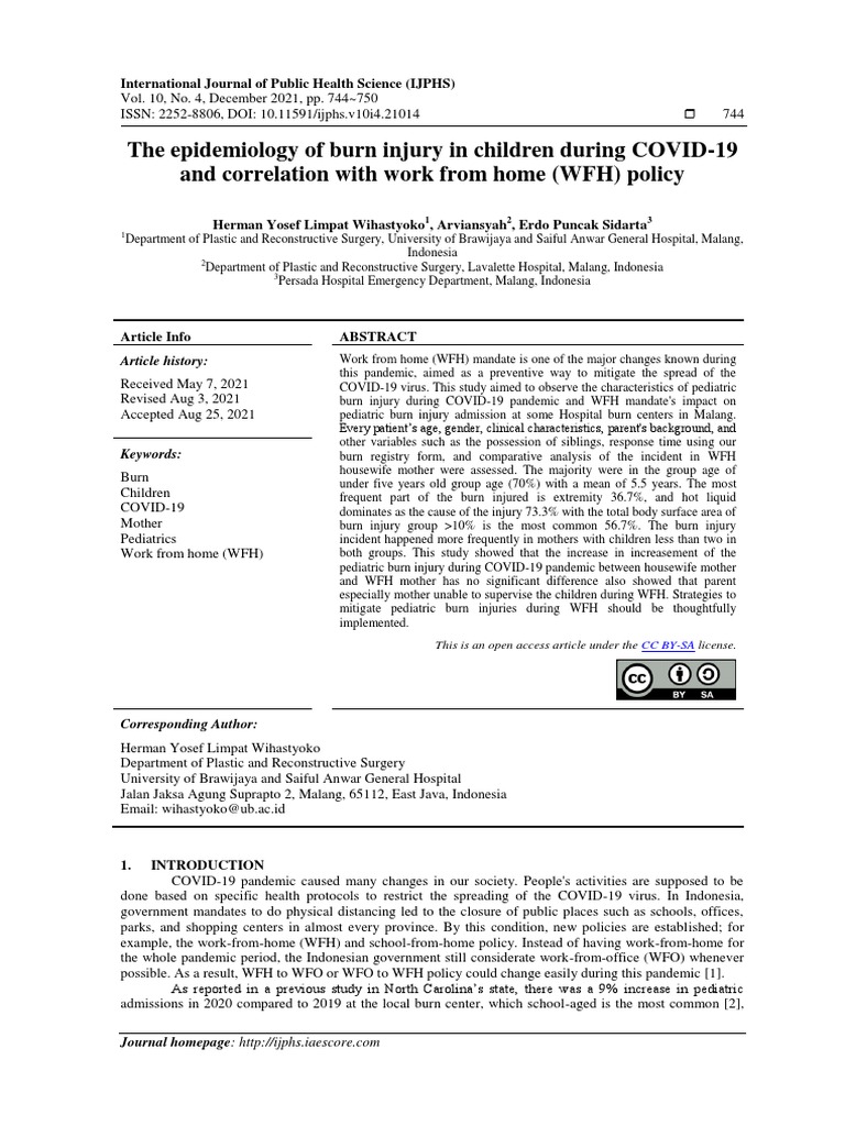 The Epidemiology of Burn Injury in Children During COVID-19 and ... The Epidemiology of Burn Injury in Children During COVID-19 and ...