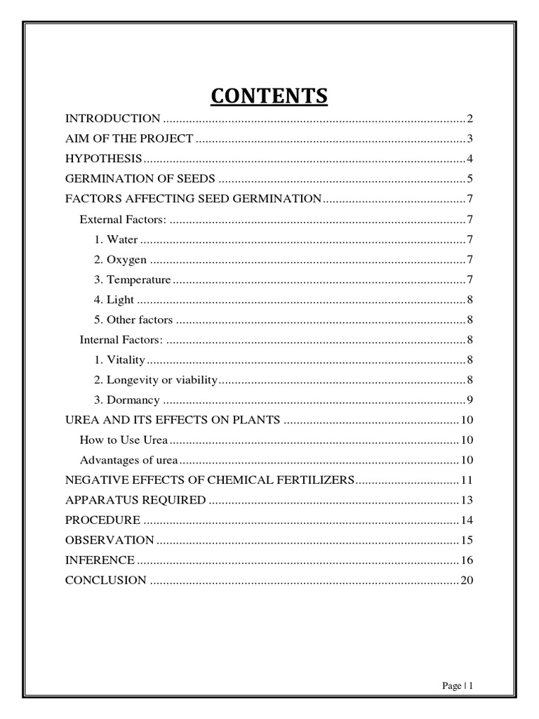 Effect of Urea On Plants Growth | PDF | Germination | Seed