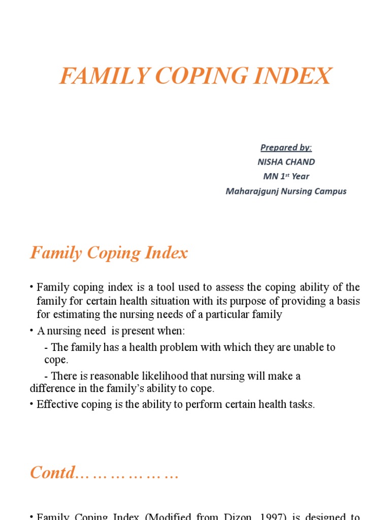 Family Coping Index | PDF | Nursing | Health Care