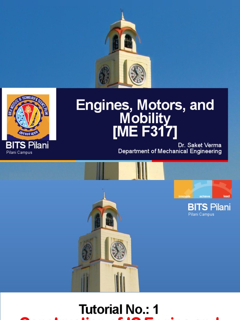 1 - Construction of IC Engine and Working Fundamentals | PDF | Engines | Kinematics