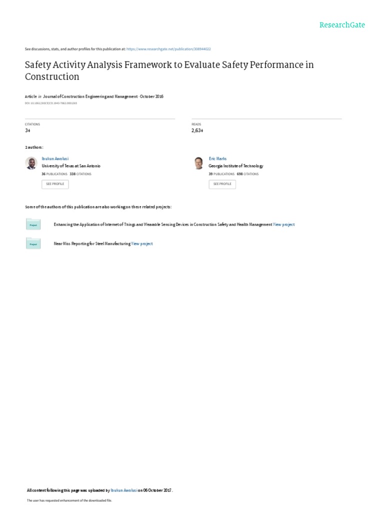 60 Safety Activity Analysis Framework To Evaluate Safety Performance in ...