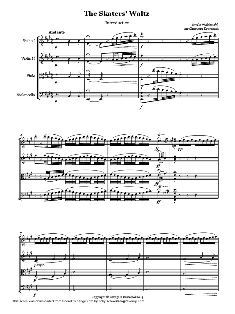 The Skaters - Waltz - Score | PDF | String Instruments | Musical ...