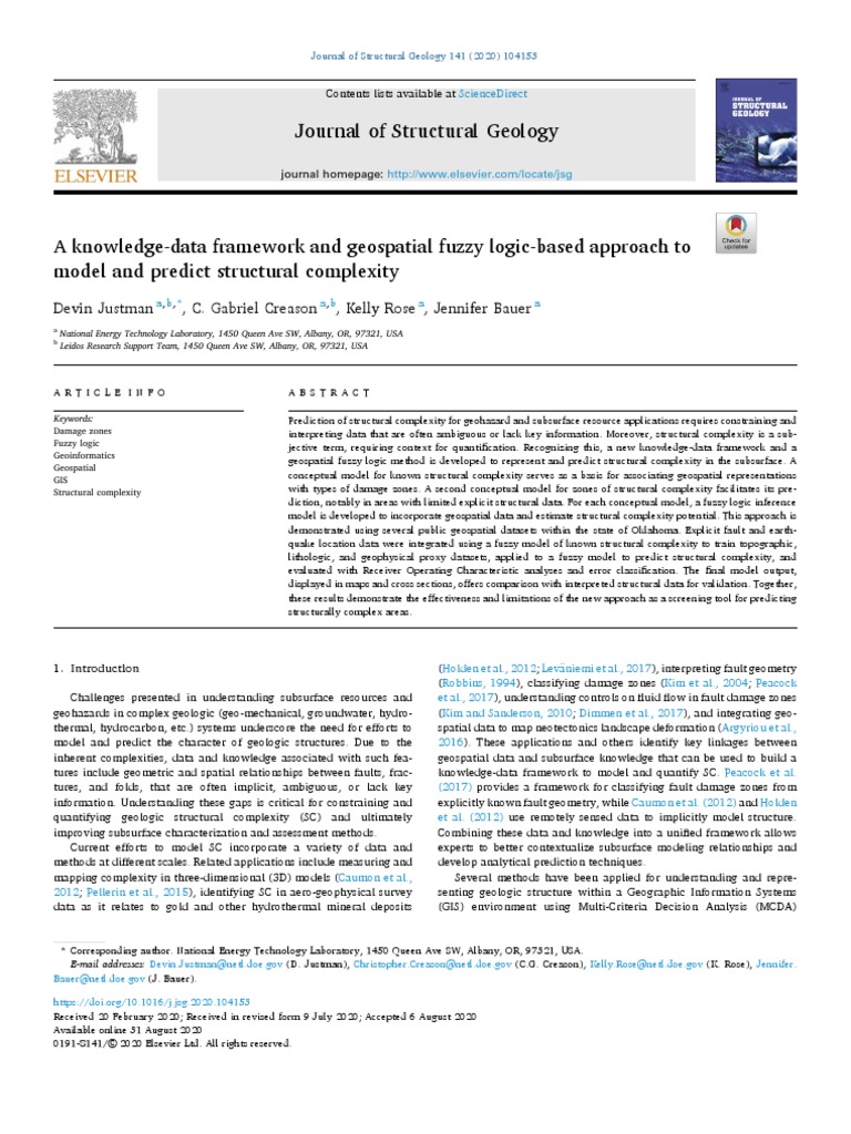 A Knowledge Data Framework And Geospatial Fuzzy Logic Ba 2020 Journal Of Str Pdf Fuzzy Logic