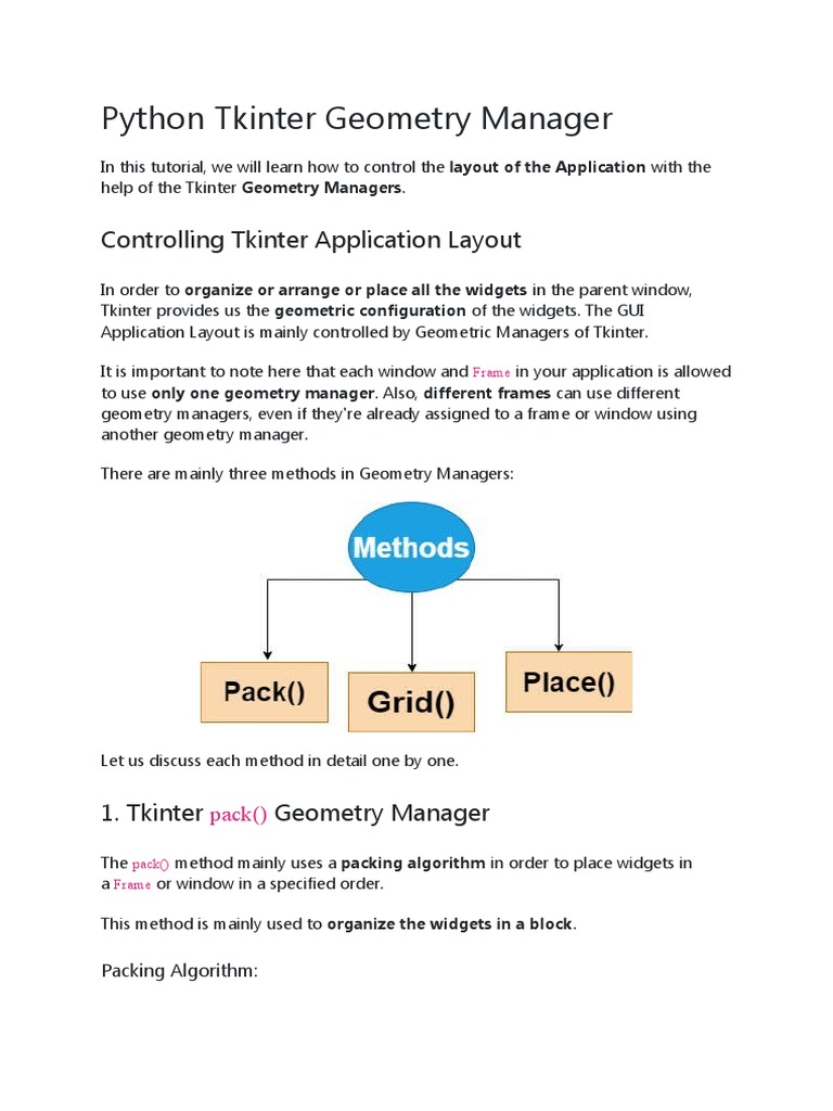Python Tkinter Geometry Manager Pdf Parameter Computer Programming Computer Programming 8694