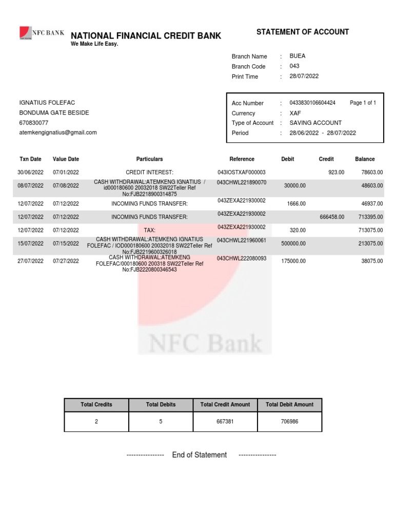 NFC Doki 1 | PDF | Cash | Debit Card
