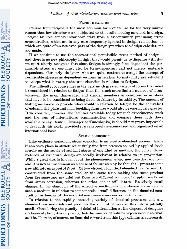 Failure of Steel Structures Causes and Remedies 4 | PDF | Fatigue ...