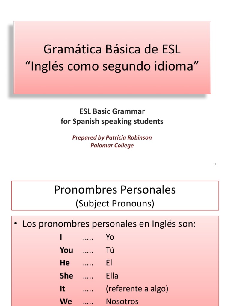 Gramática ESL para Hispanohablantes | PDF | Plural | Verbo