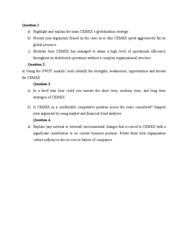 Cemax Case Questions | PDF