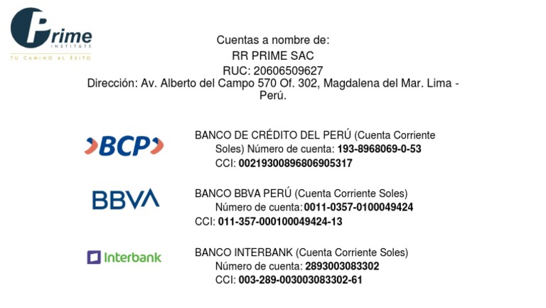 Cuentas RR Prime Sac | PDF