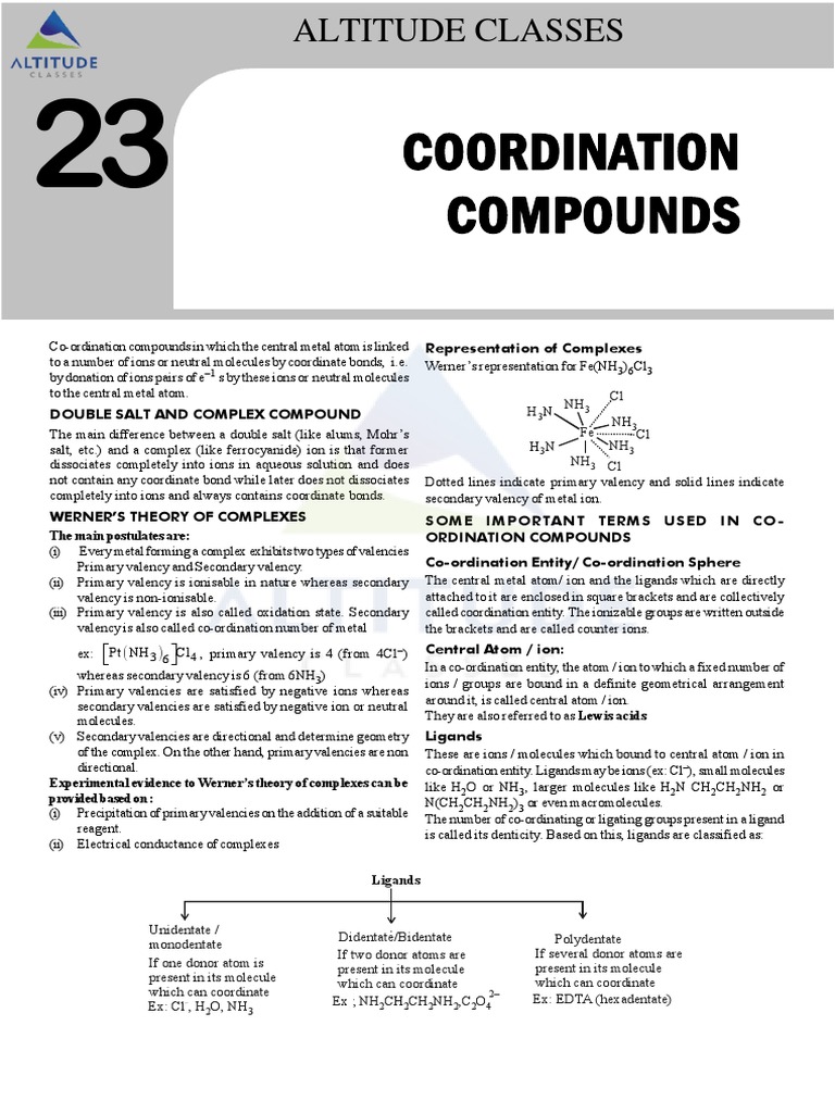 Coordination Compounds Overview | PDF | Coordination Complex | Ligand