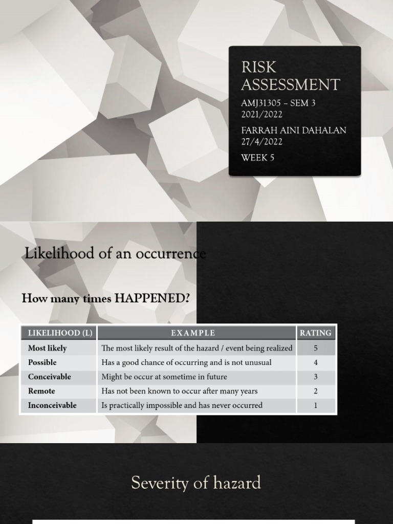 Risk Assessment Likelihood | PDF