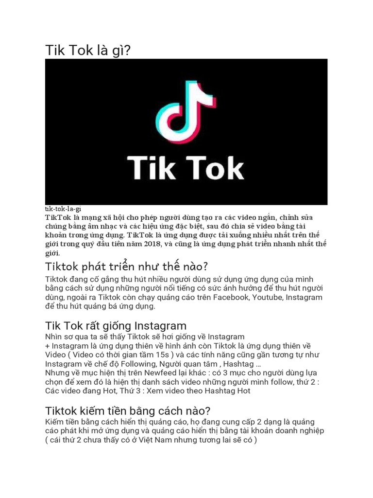 Tik Tok Là Gì | PDF