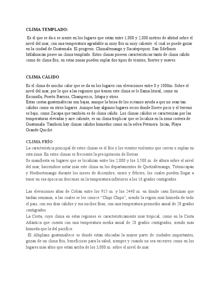 Clima Templado | PDF | Pascal (Unidad) | Presión atmosférica
