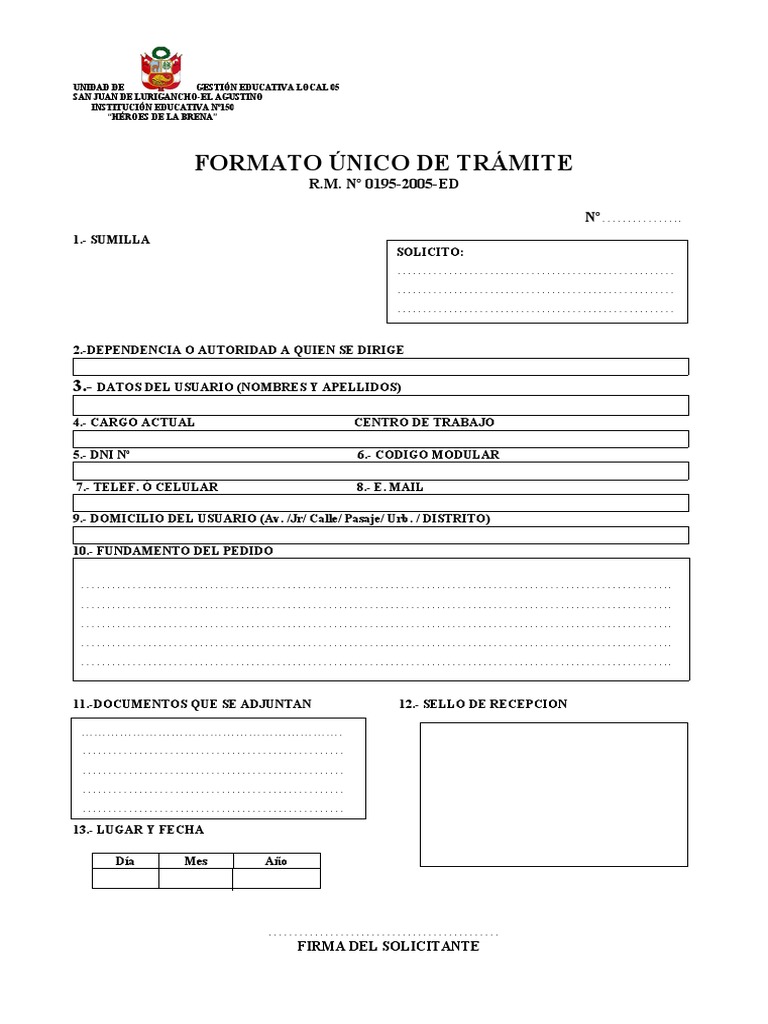 Formato Único de Trámite | PDF | Tecnología