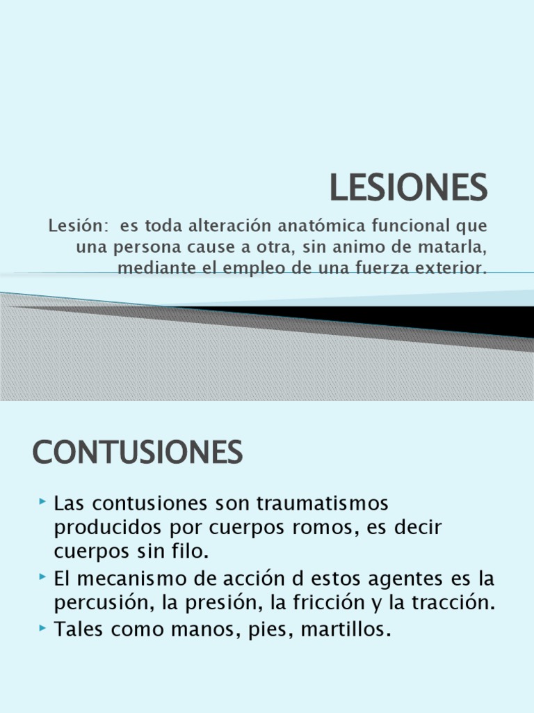 Exposición Lesiones Contusas | PDF | Piel | Lesión