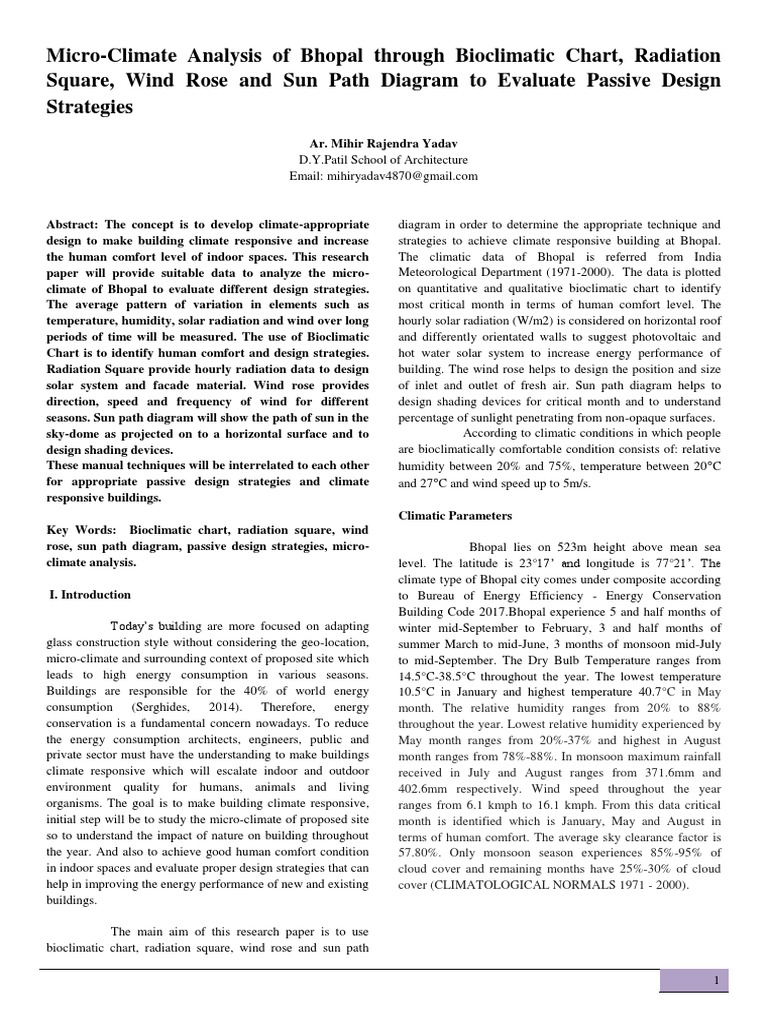 Micro Climate Analysis of Bhopal Through | PDF | Solar Energy | Climate