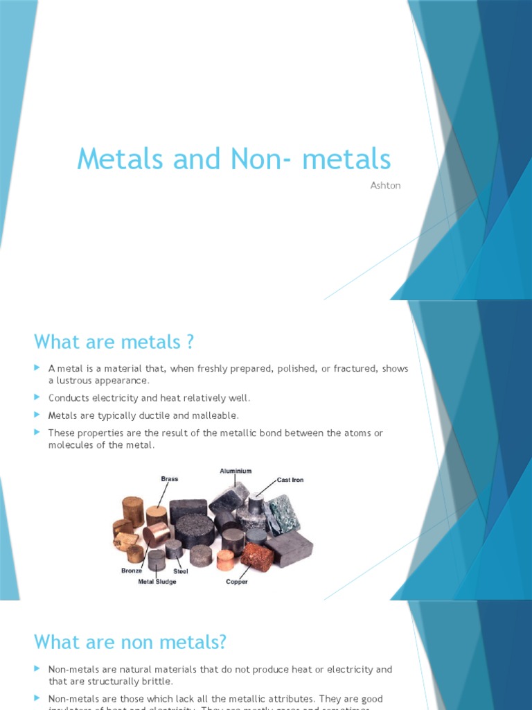 Metals vs Non-Metals Overview | PDF | Metals | Ductility
