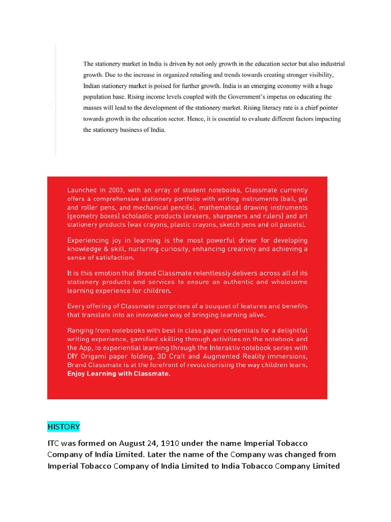 ITC's History and Evolution into a Diversified Conglomerate | PDF ...