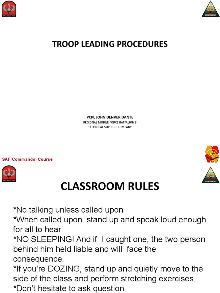 Troop Leading Procedures, JDD-sir Raga | PDF | Reconnaissance | Military