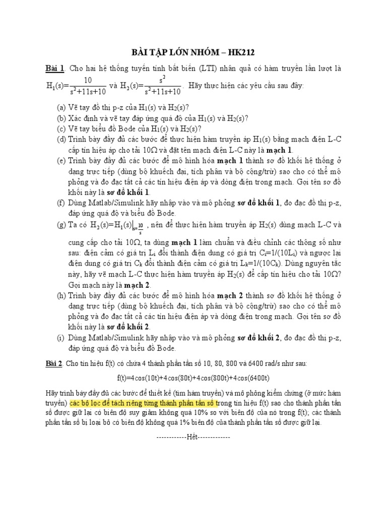 De Bai Tap Lon HK212 | PDF