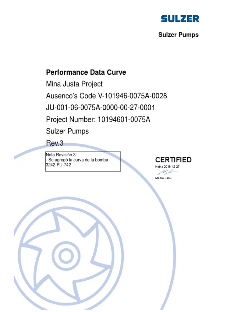 Performance Data Curve | PDF | Pump | Liquids
