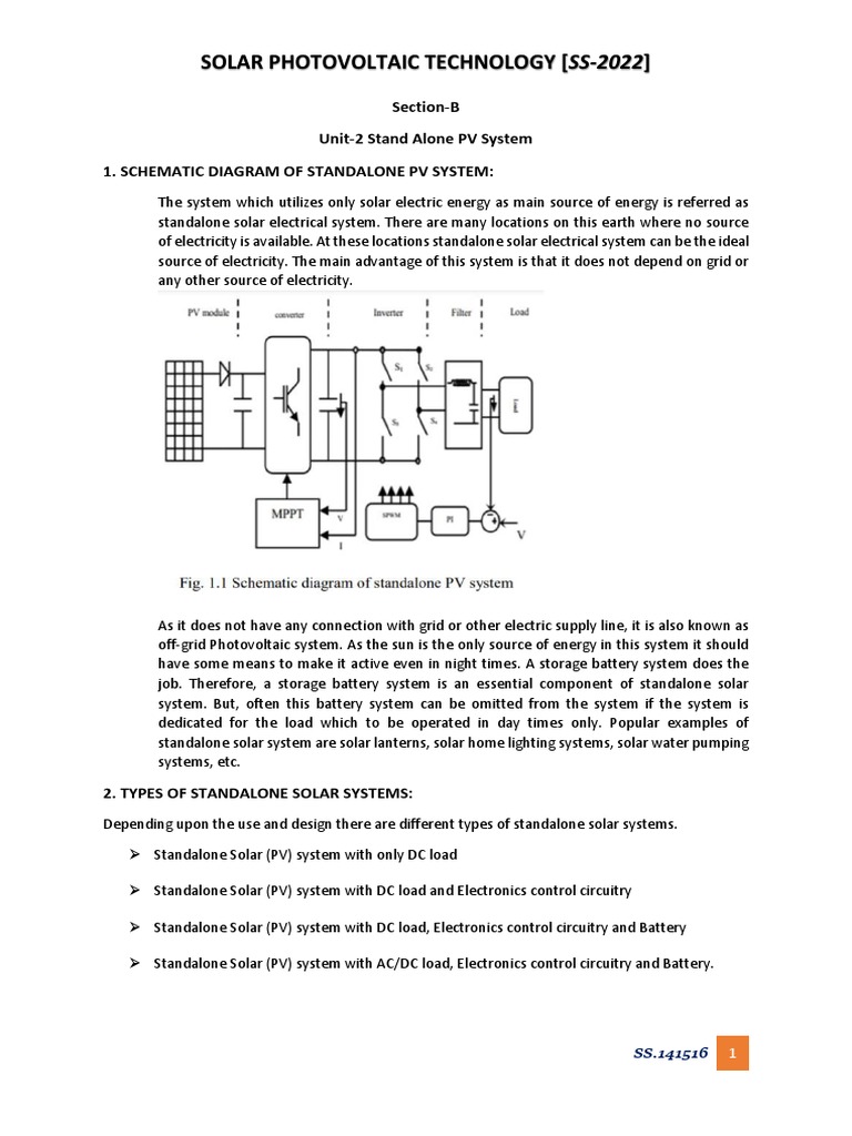 An In-Depth Look at Standalone Solar Photovoltaic Systems and Their Key Components | PDF ...