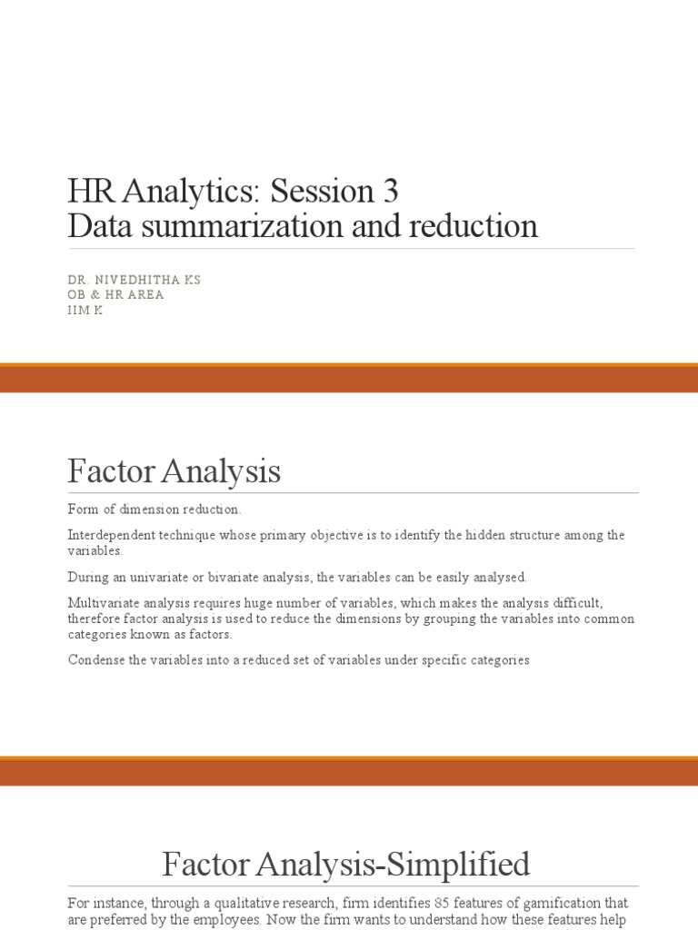 HR Analytics Session34 | PDF | Factor Analysis | Cluster Analysis