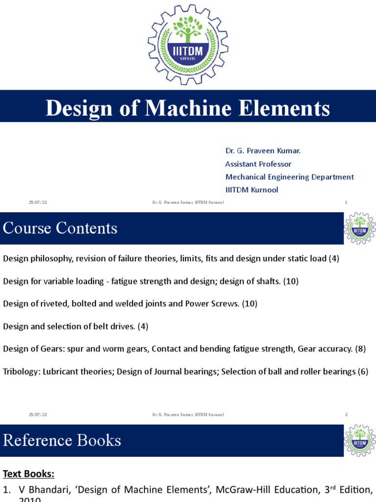 Machine Elements Design Course | PDF | Ductility | Hardness