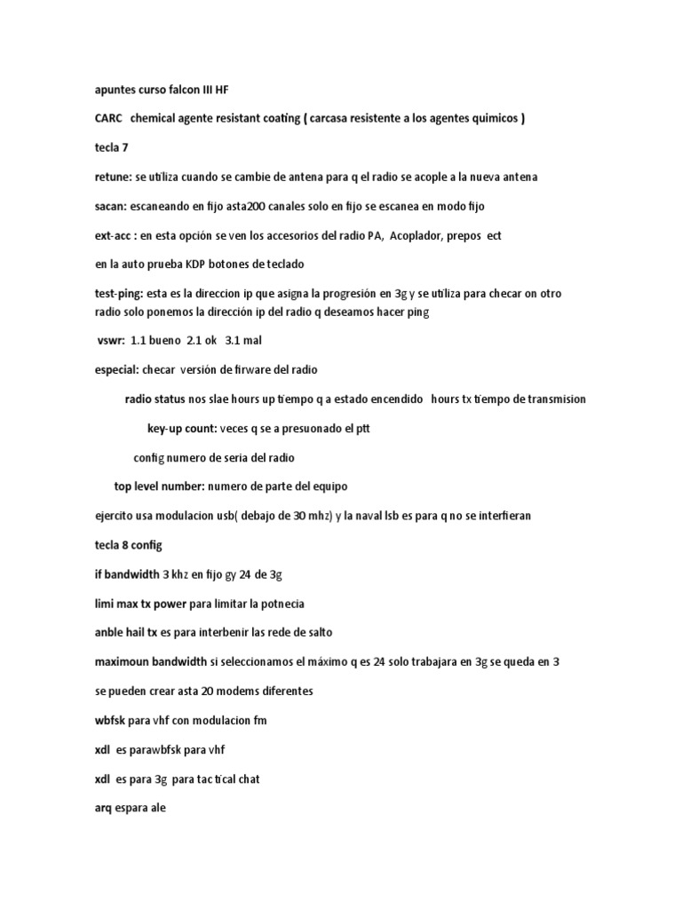 Apuntes Curso Falcon III HF | PDF | Comunicación | Informática