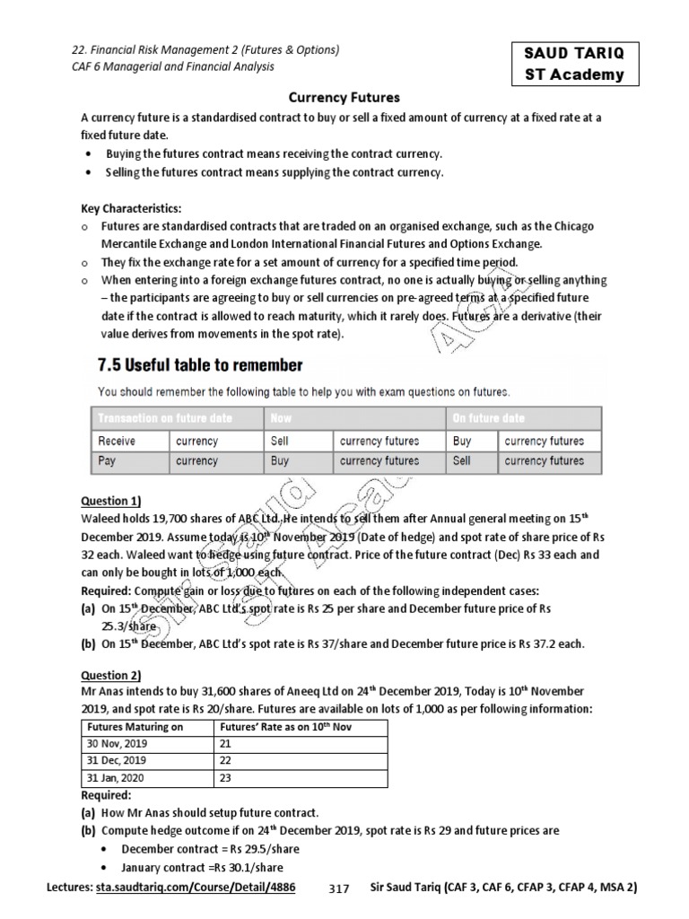 Forex Part 2 (Financial Risk Management) by Sir Saud Tariq ST Academy ...