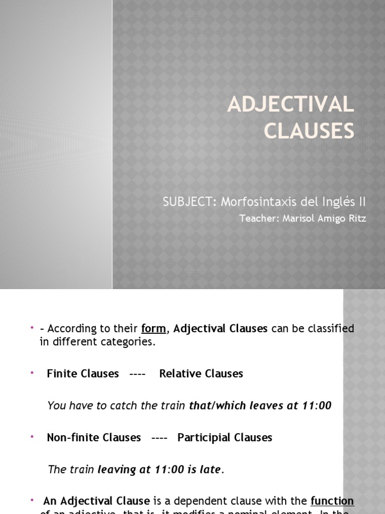Adjectival Clauses | Download Free PDF | Clause | Adjective