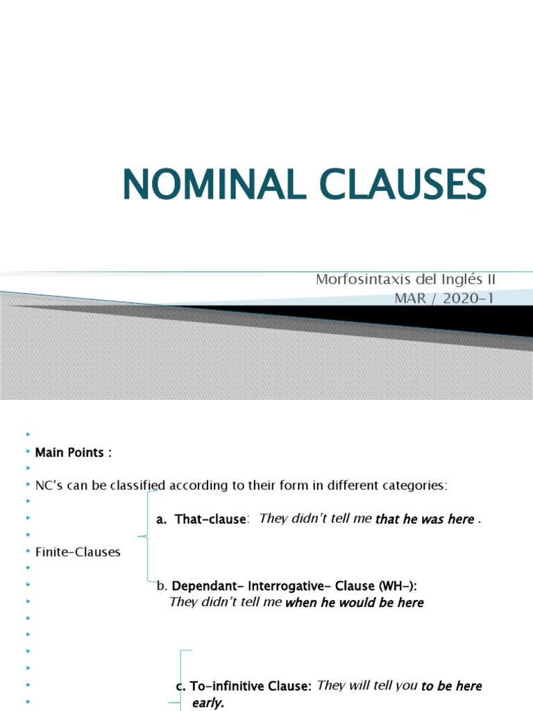 Nominal Clauses | PDF