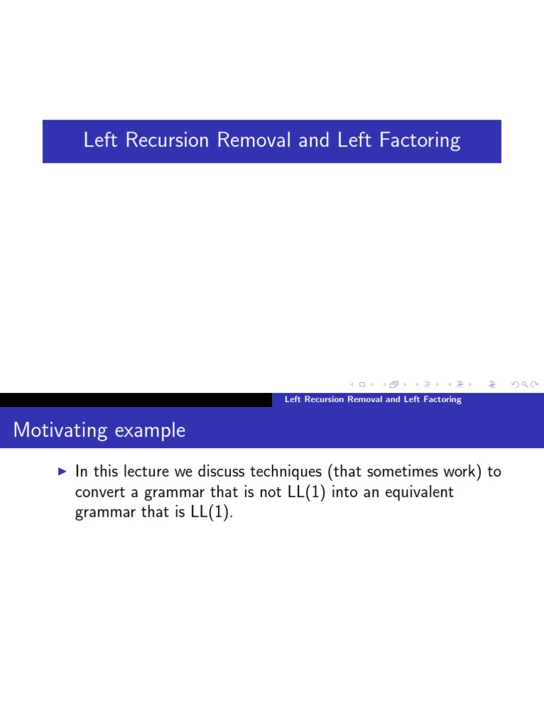 Removing Left Recursion Download Free Pdf Parsing Theoretical 4196