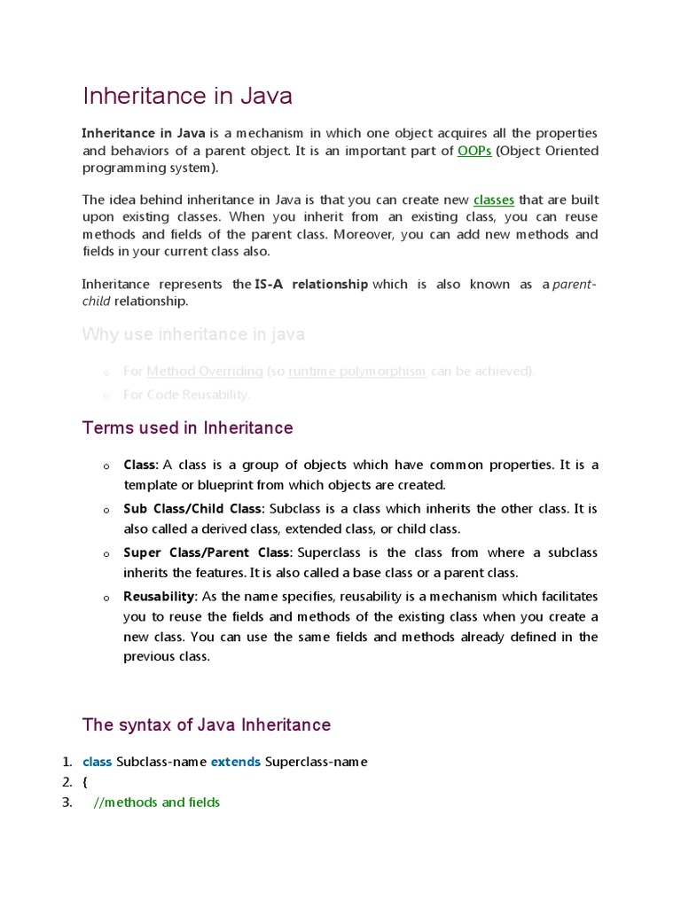 Unit Iii Pdf Inheritance Object Oriented Programming Method