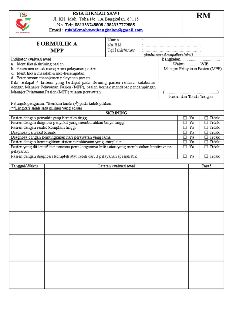 Form MPP A Dan B | PDF