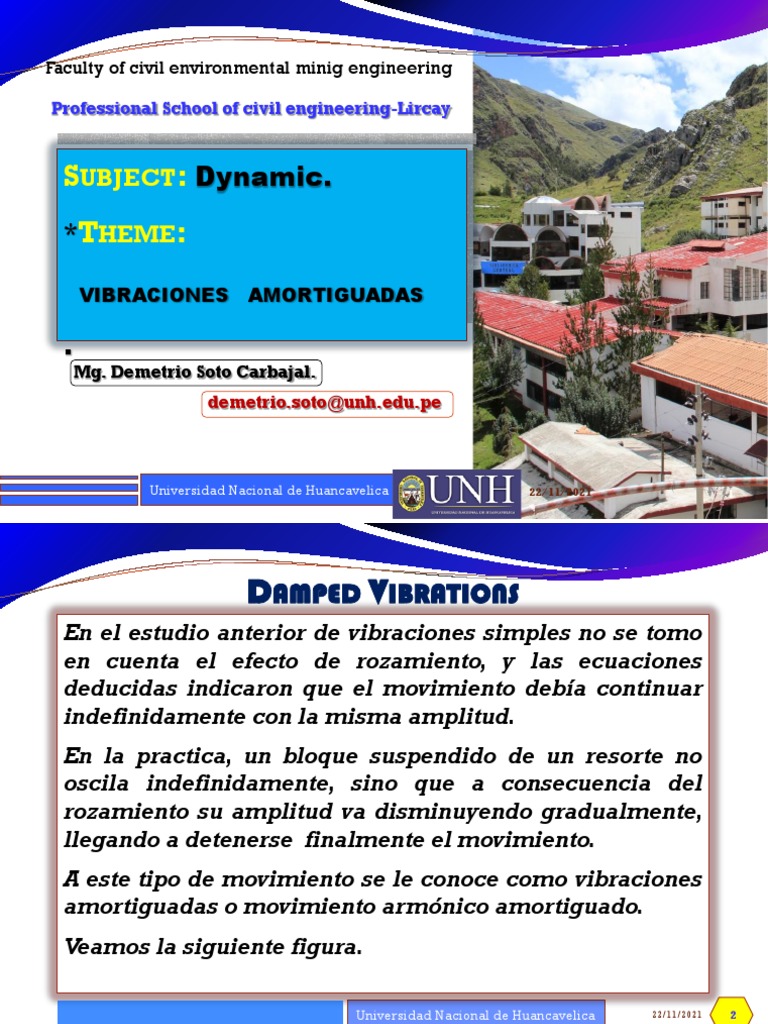 Tema 14 - Vibration Amortiguado Dyna | PDF | Oscilación | Ecuaciones