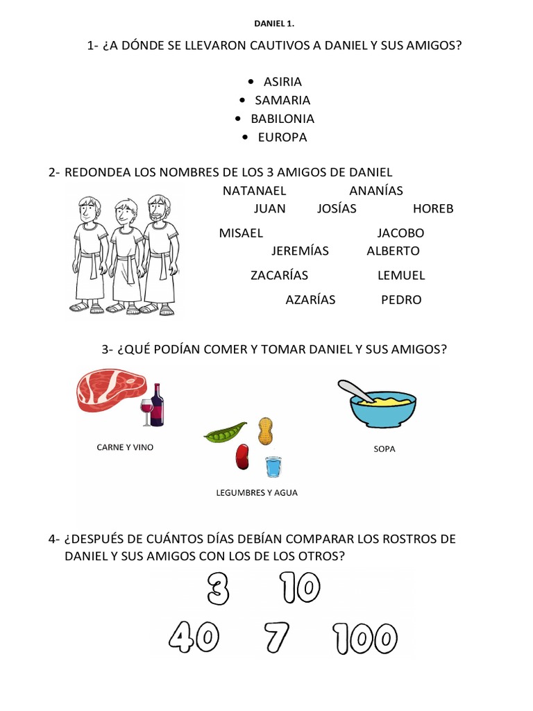 Daniel 1 - Actividad para Niños | PDF