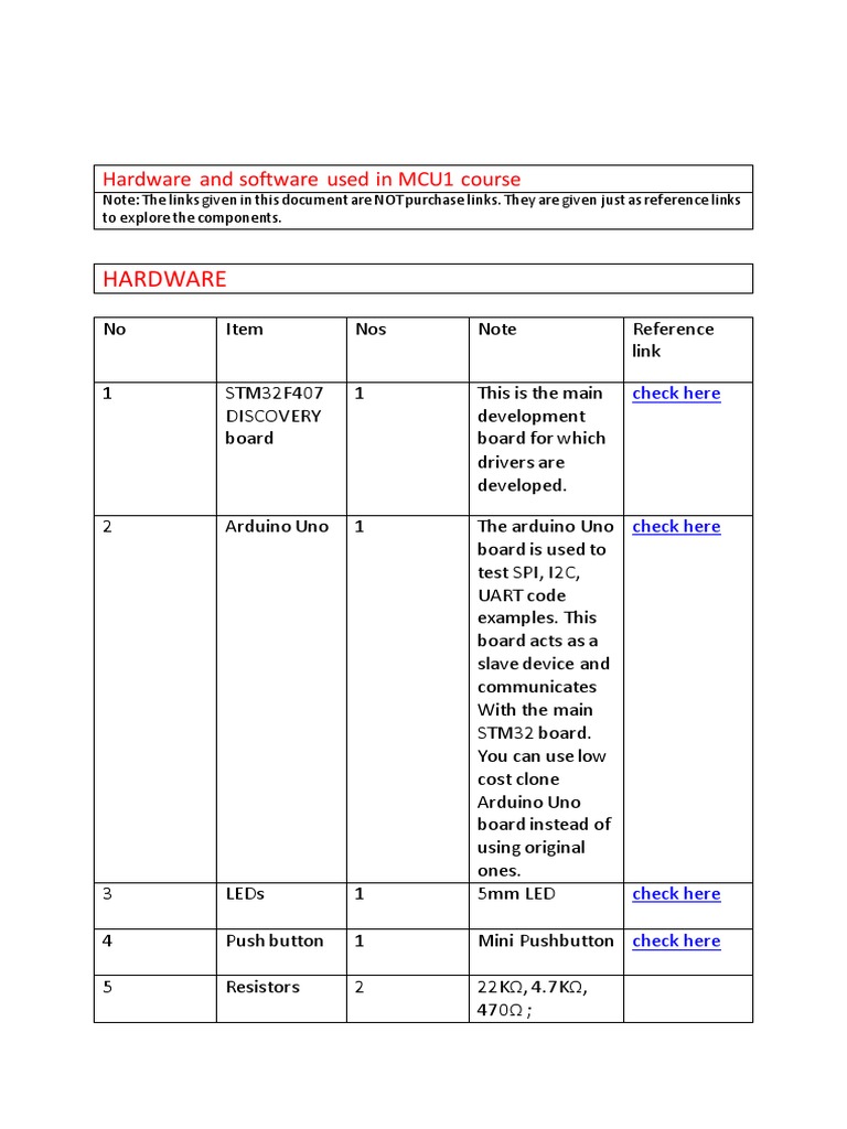 MCU course hardware and software overview | PDF | Arduino ...