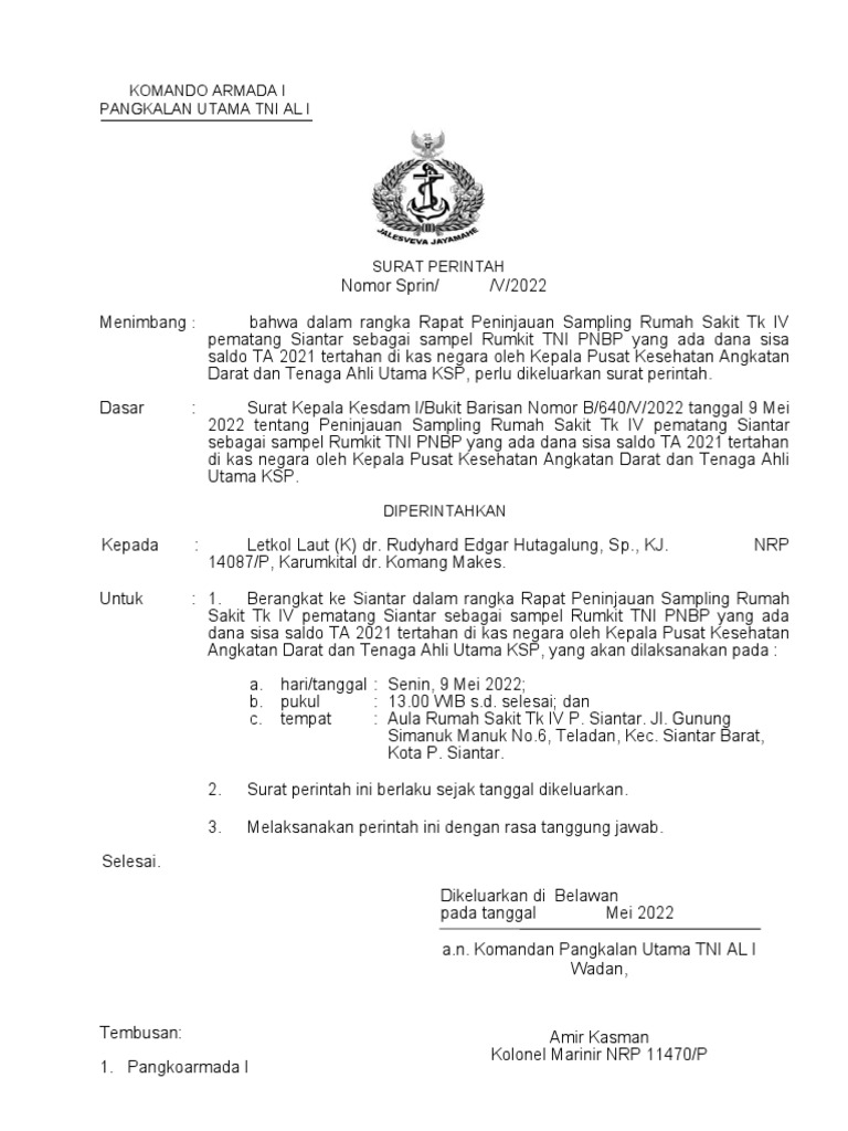 Contoh Sprin Dari Dismin | PDF