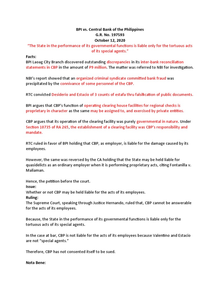 BPI vs. Central Bank of The Philippines | PDF