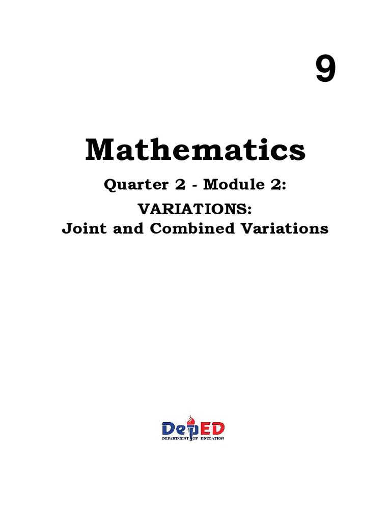 Math 9 - Q2 - Week 2 - Module 2 - Variations Joint and Combined ...