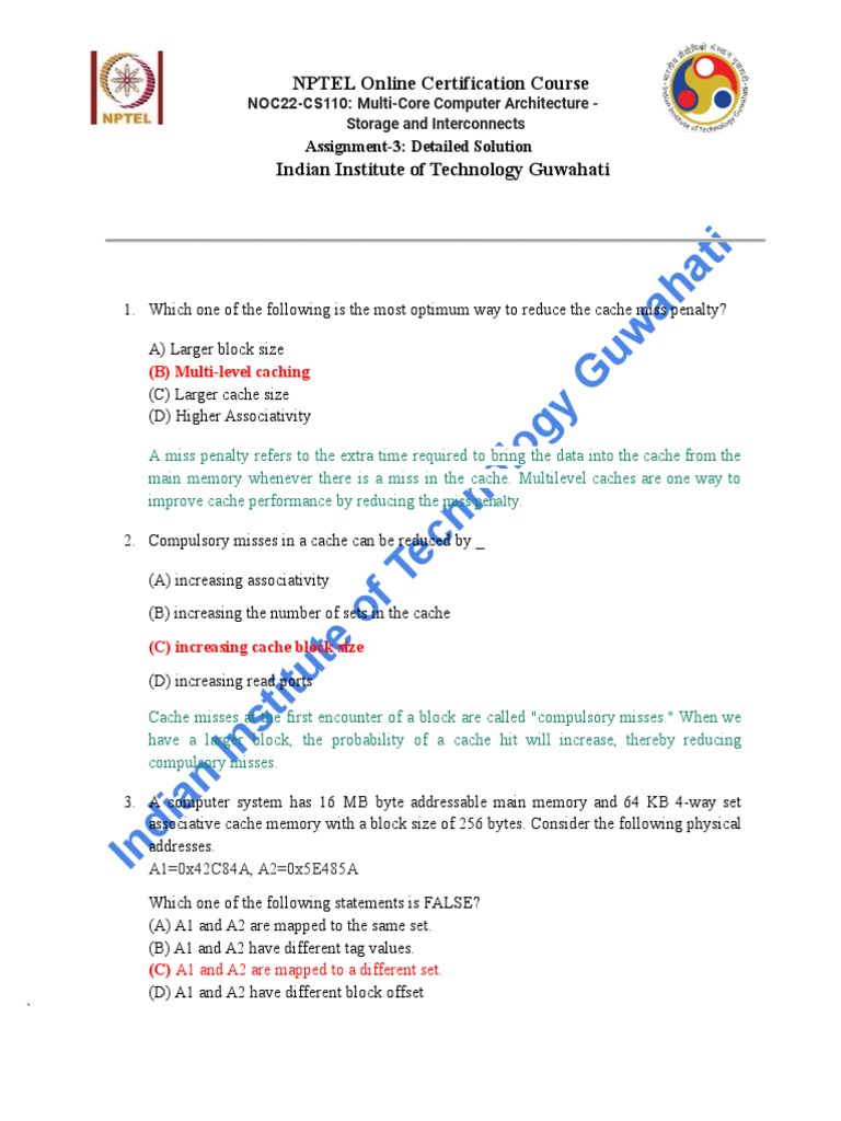 W3 A3 Detailed | PDF | Cpu Cache | Computer Data