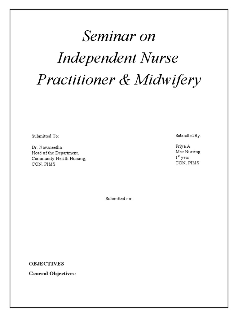 Seminar On Nurse Practitioner Pdf Midwife Nurse Practitioner