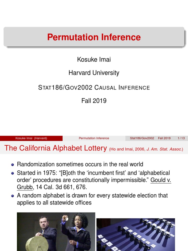 03 Permutation Inference Pdf Analysis Scientific Method