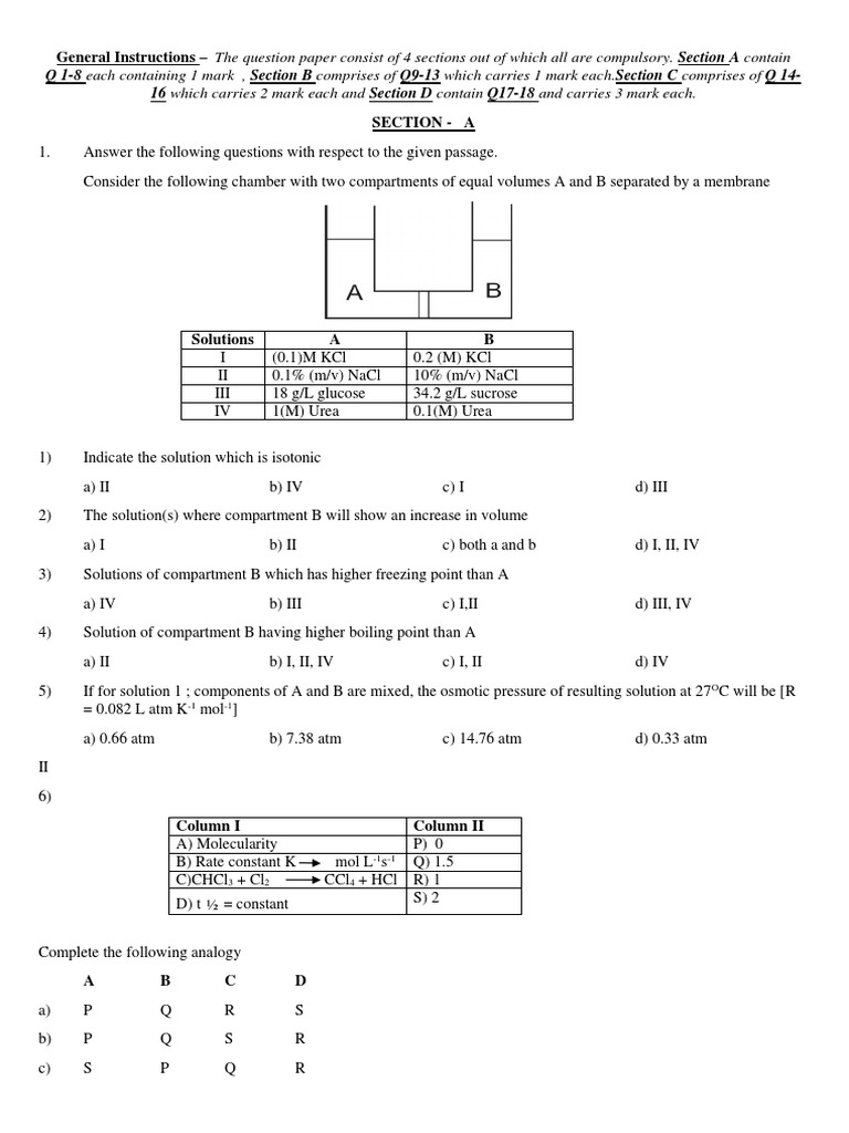 Samrat - Chem QP Unit Test XI | PDF | Chemical Engineering | Applied ... Samrat - Chem QP Unit Test XI | PDF | Chemical Engineering | Applied ...