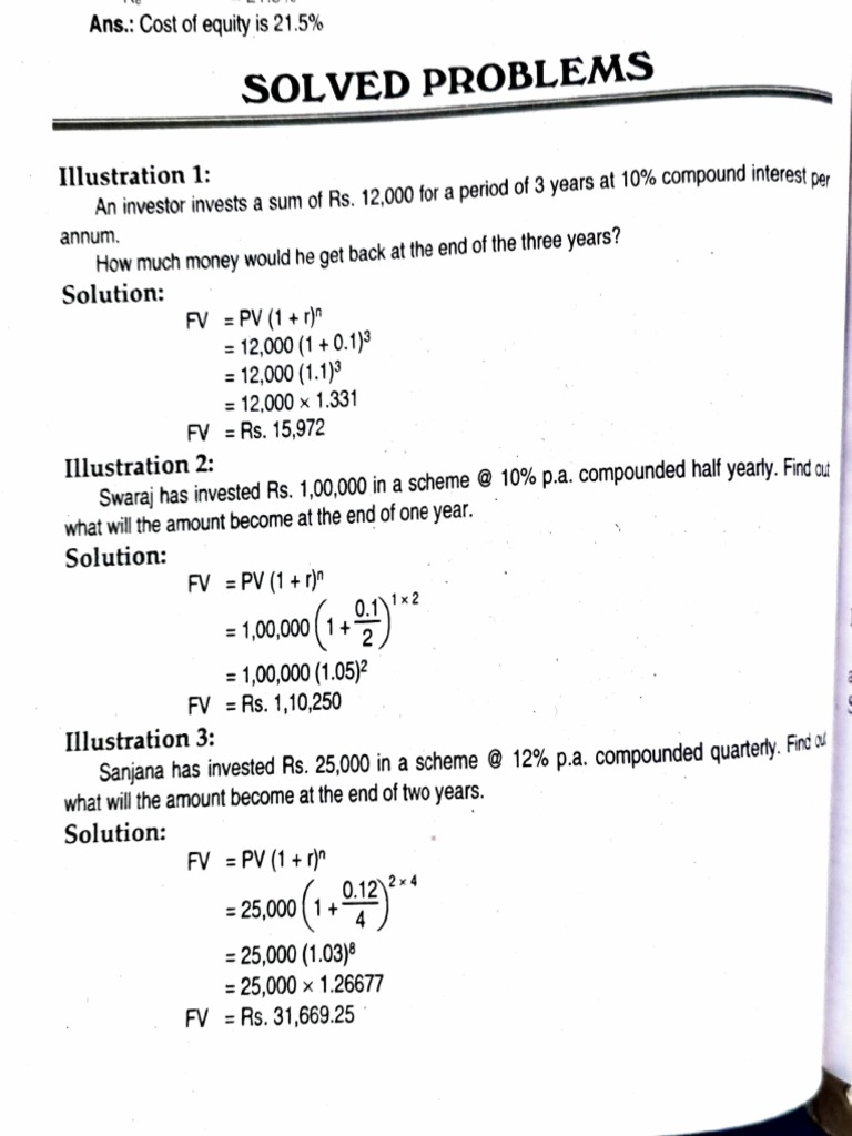 Analysis of Compound Interest Rates and Calculations | PDF | Present ...