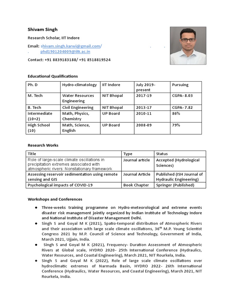 Resume CV | PDF | Natural Environment | Earth Sciences