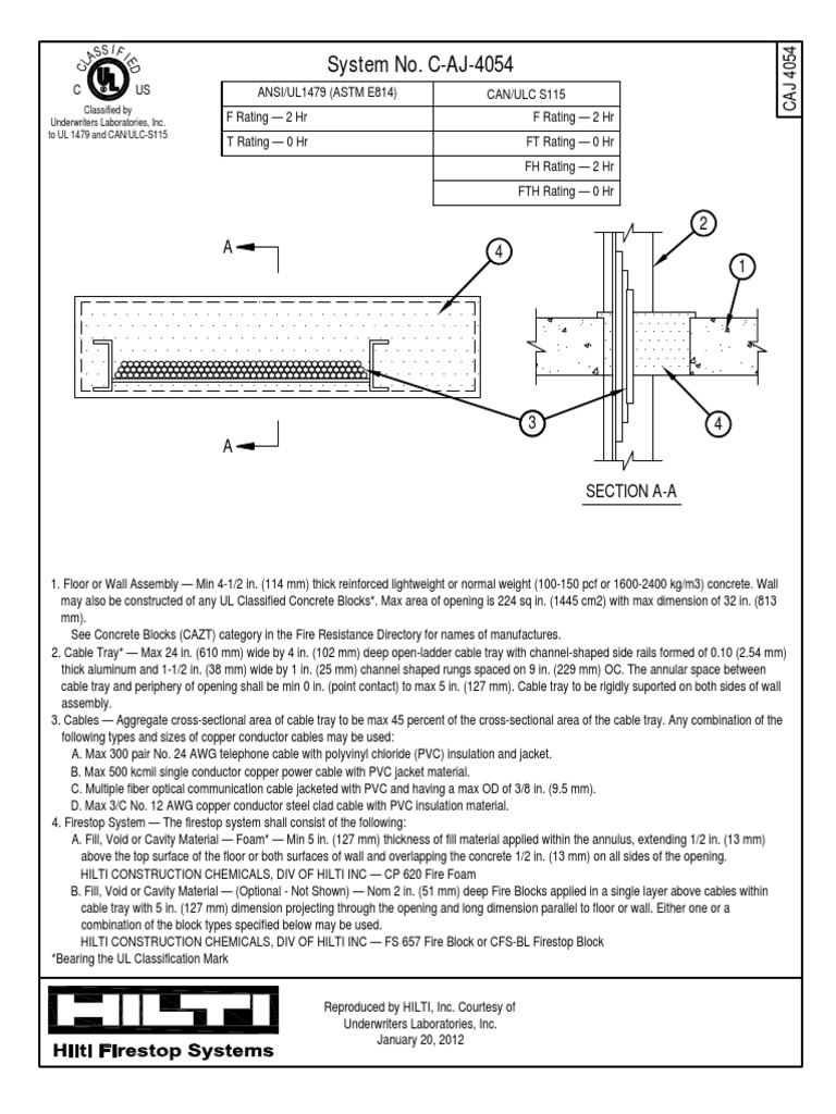 Fire Sealant C-AJ-4054 | PDF | Concrete | Economic Sectors