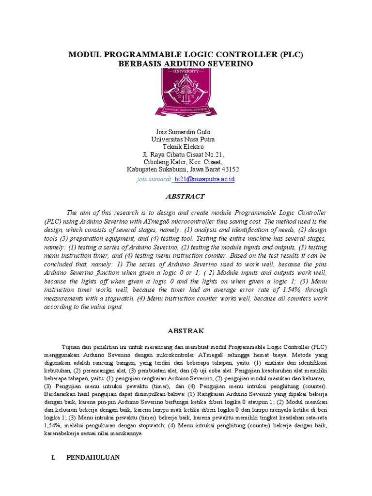 Modul - Programmable - Logic - Controller - PLC Jois Sumardin Gulo | PDF